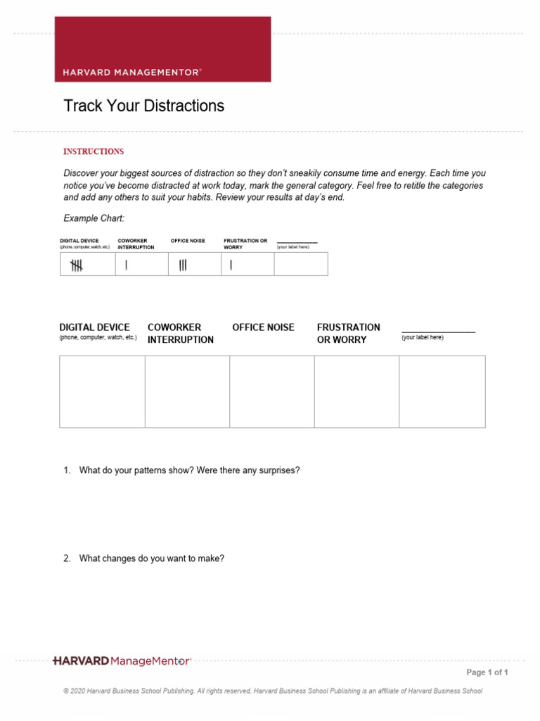 Track Your Distractions | PDF