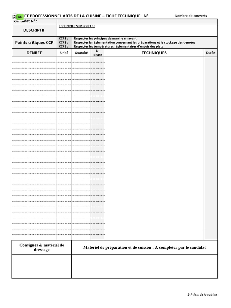 Fiche Technique VIERGE | PDF | Technologie et ingénierie