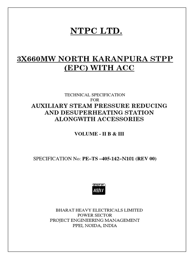NTPC North Karanpura STPP Specs | PDF | Valve | Specification ...