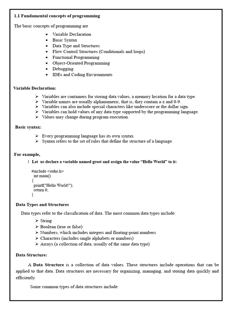 Programming Basics Guide | PDF
