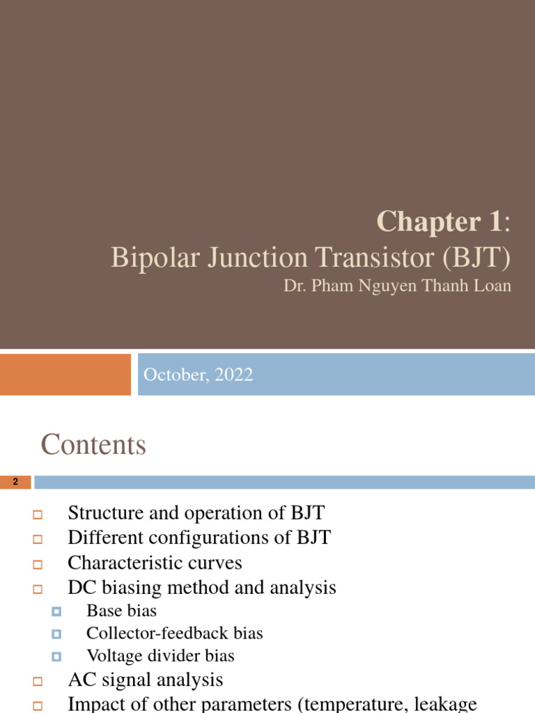 Chapter 1 - BJT | PDF | Bipolar Junction Transistor | Computer Engineering