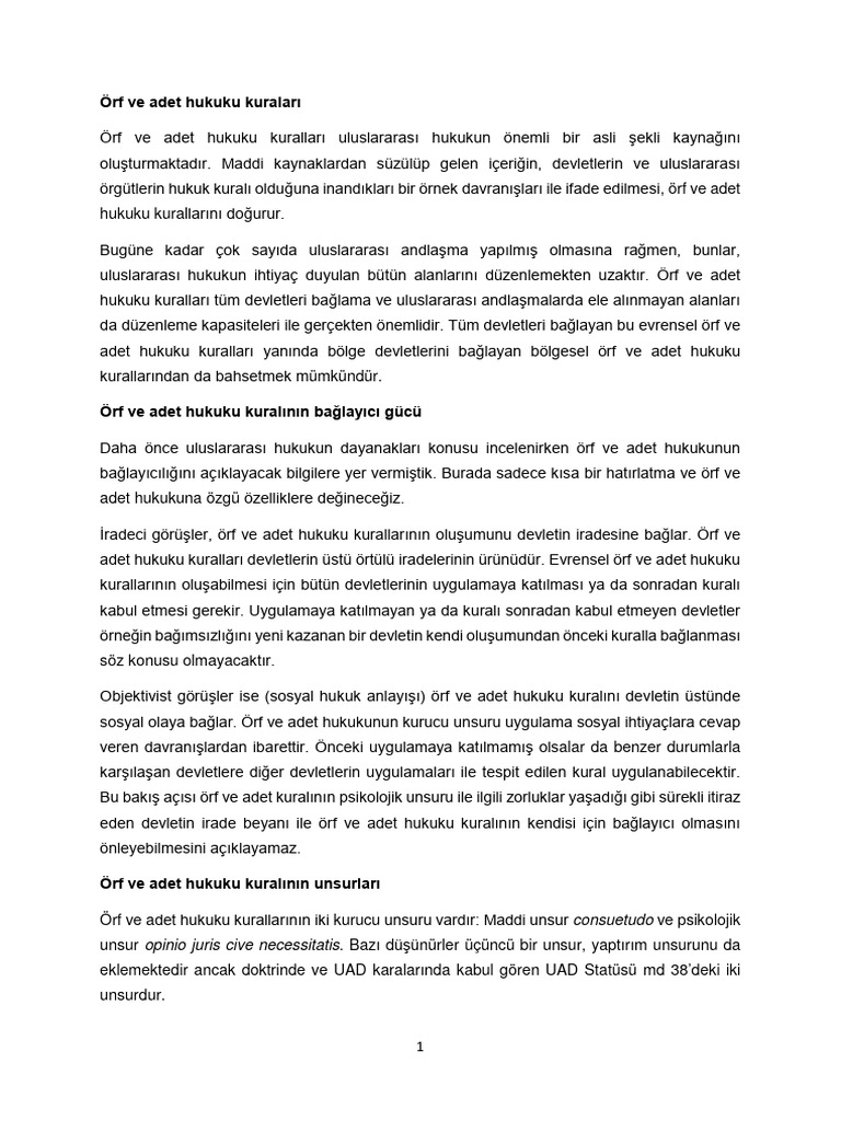 5) Örf Ve Adet Hukuku Kuraları | PDF