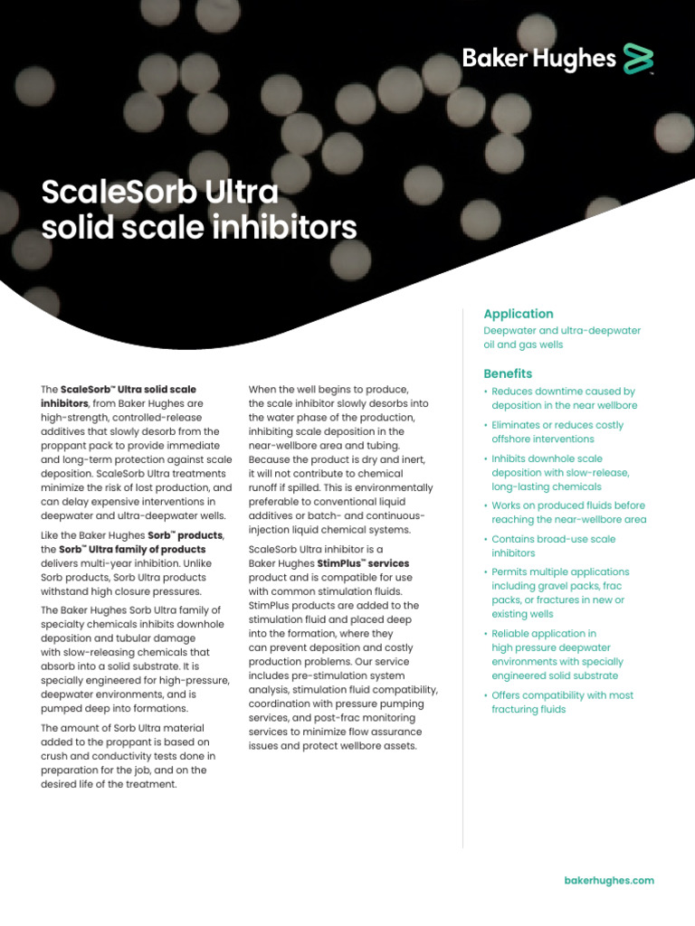 ScaleSorb Ultra Solid Scale Inhibitors SLSH | PDF | Pump | Oil Well