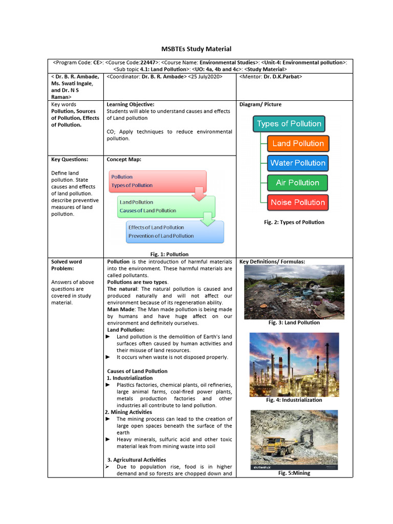 EVS CO-4 Study Material | PDF | Water Purification | Sewage Treatment