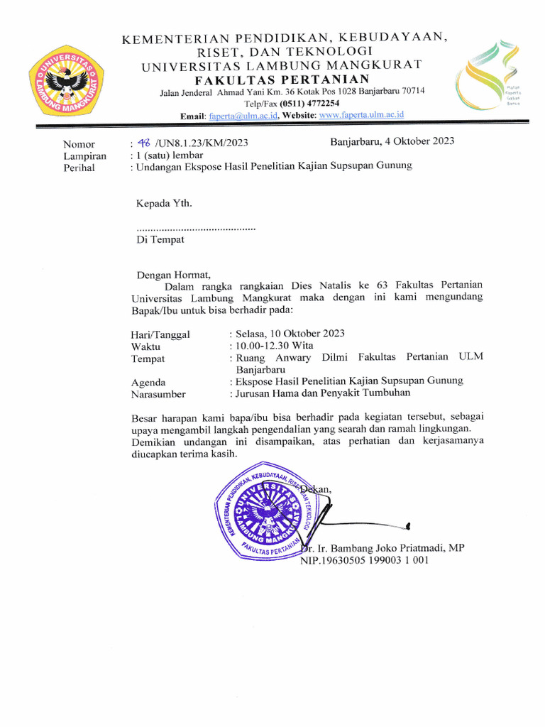 Undangan Ekspose | PDF