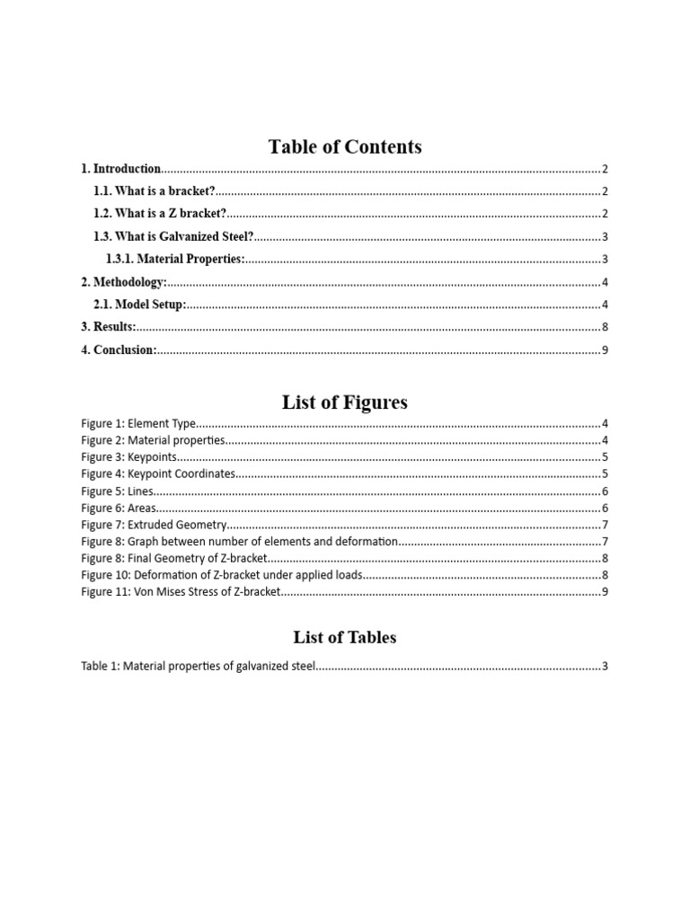 Z Bracket Static Fea Analysis | PDF | Stress (Mechanics) | Deformation ...