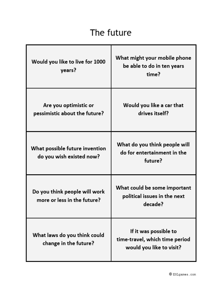 Conversation Questions The Future | PDF