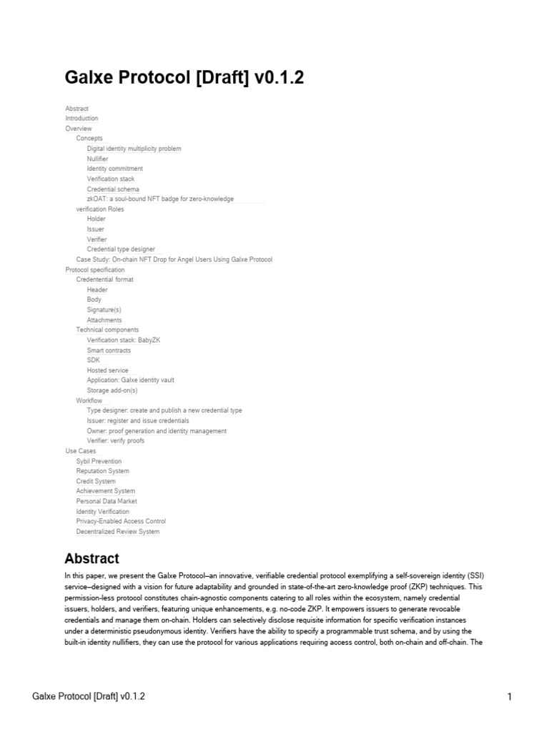 Galxe Protocol Draft | PDF | Cyberwarfare | Security