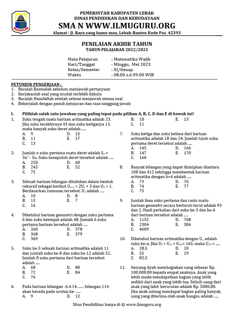 PAT MTK Wajib XI | PDF