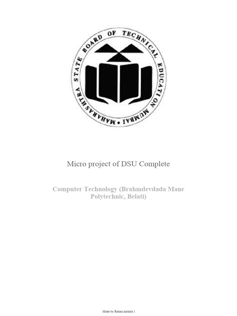 Micro Project of Dsu Complete Made Changes | PDF | Computer Science ... Micro Project of Dsu Complete Made Changes | PDF | Computer Science ...