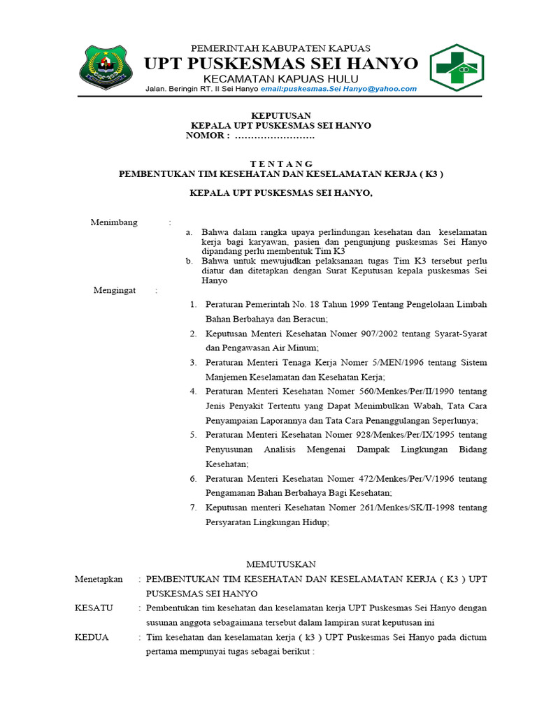 Sk Pembentukan K3 Pdf 