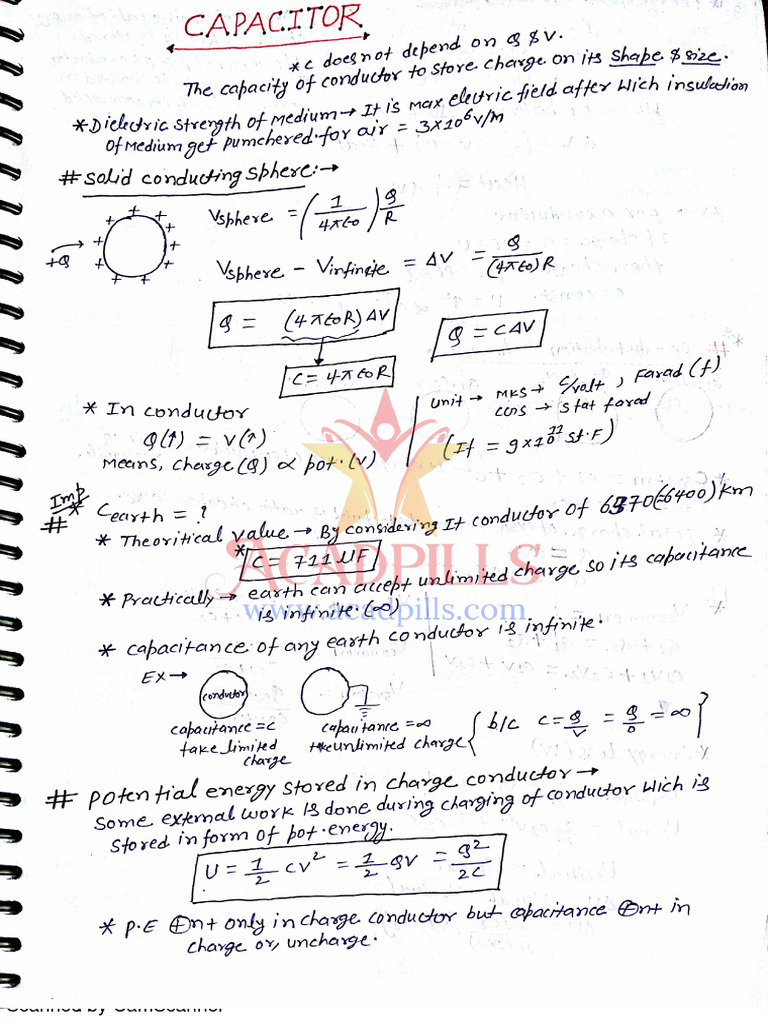 Capacitor Handwritten Notes | PDF