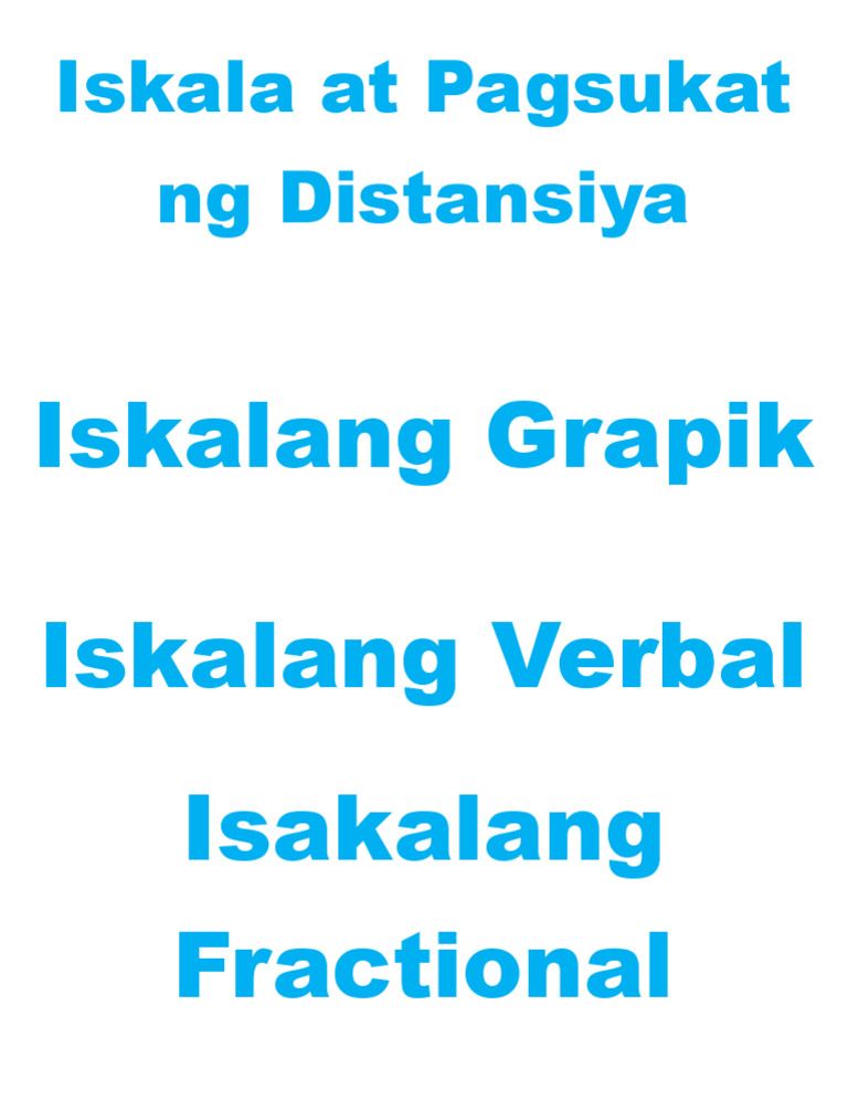 Iskala at Pagsukat NG Distansiya | PDF