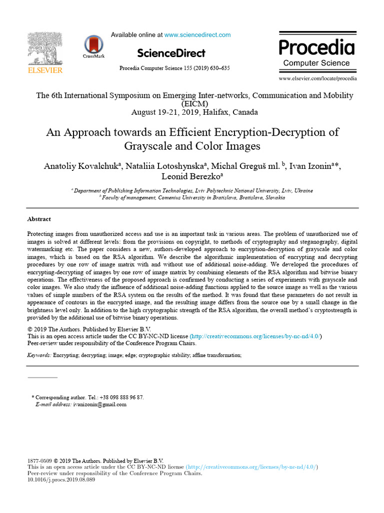 An Approach Towards An Efficient Encryption Decryption - 2019 - Procedia Compute | PDF ...
