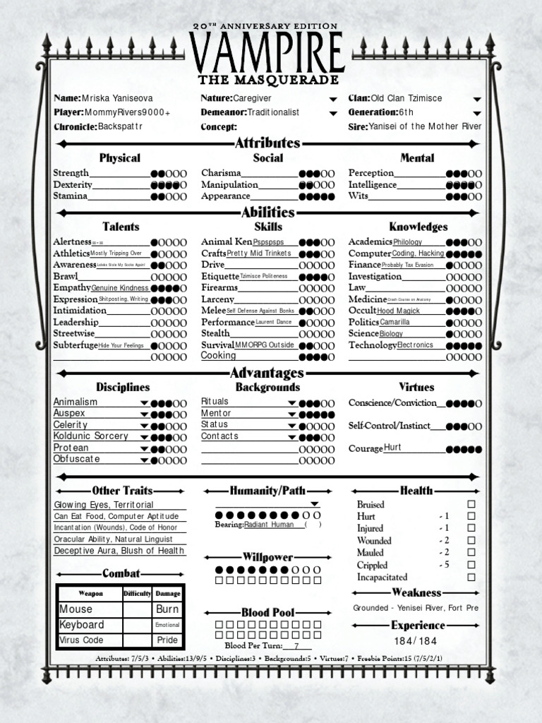 Vampire Role-Playing Guide | PDF