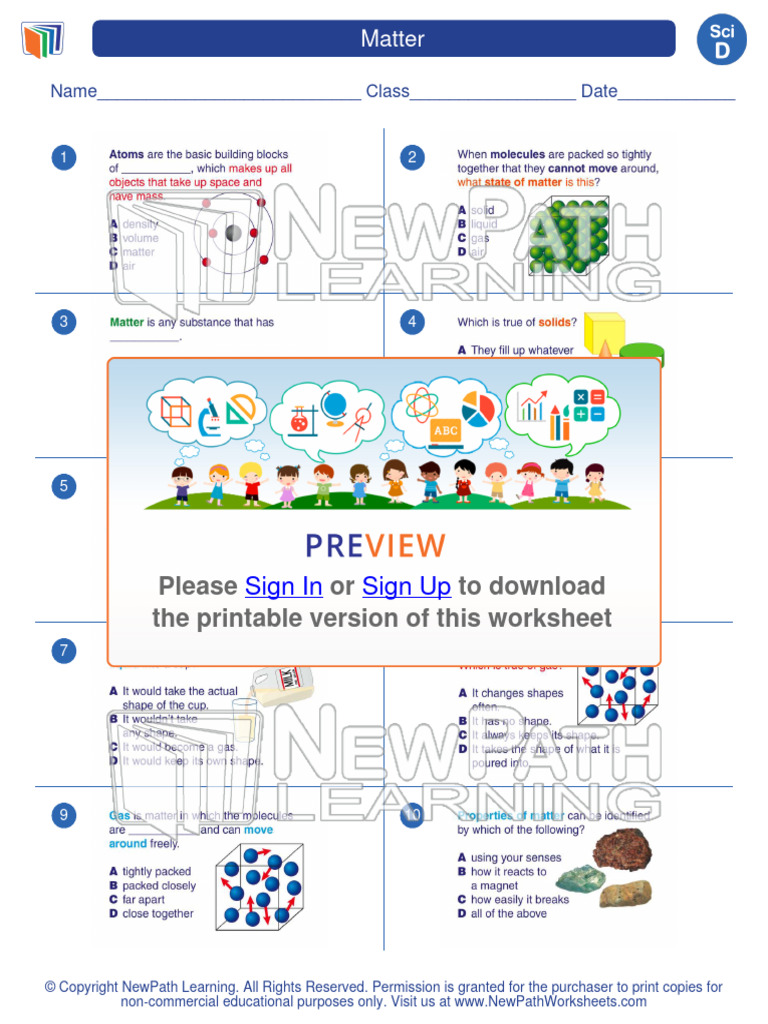 Worksheet Science Grade 4 Matter 0 | PDF | All Rights Reserved | Human ...