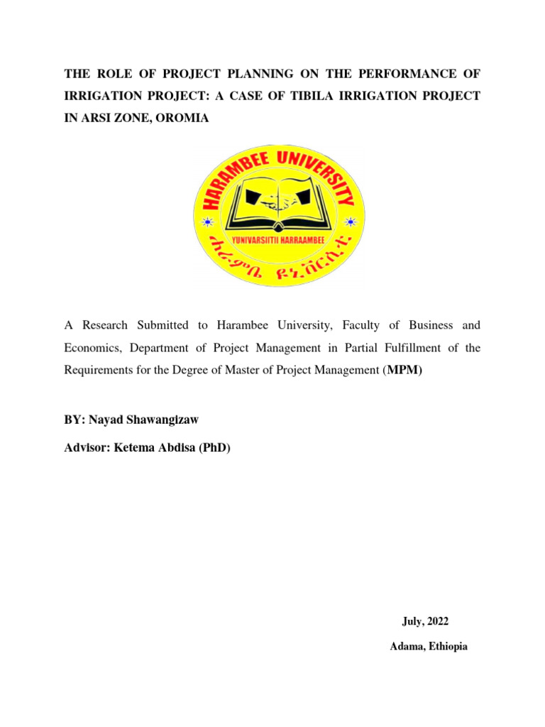 Impact of Project Planning on Irrigation Performance | PDF | Career & Growth