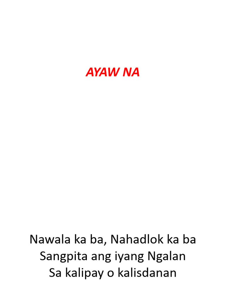 Ayaw Na | PDF Ayaw Na | PDF