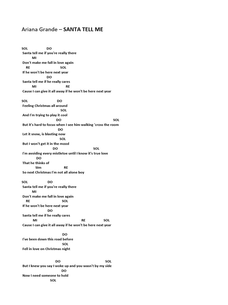 Santa Tell Me - NOTE | PDF