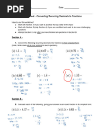 Exam Questions - Recurring Decimals | PDF | Decimal | Numbers