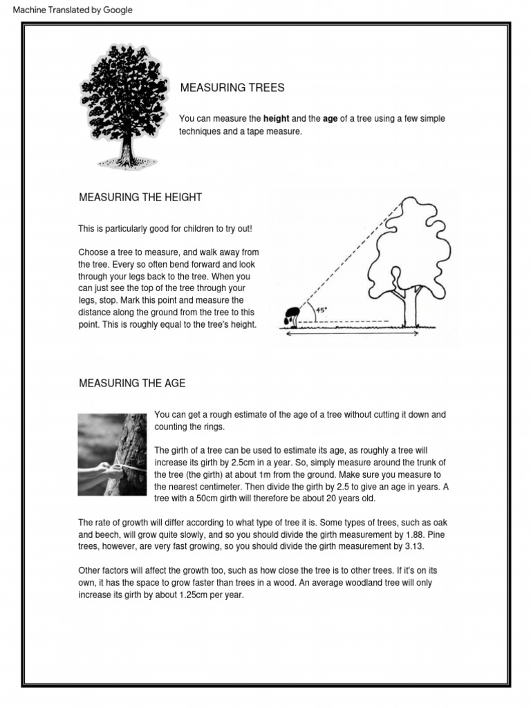 Tree Height and Age Measurement Guide | PDF | Home & Garden