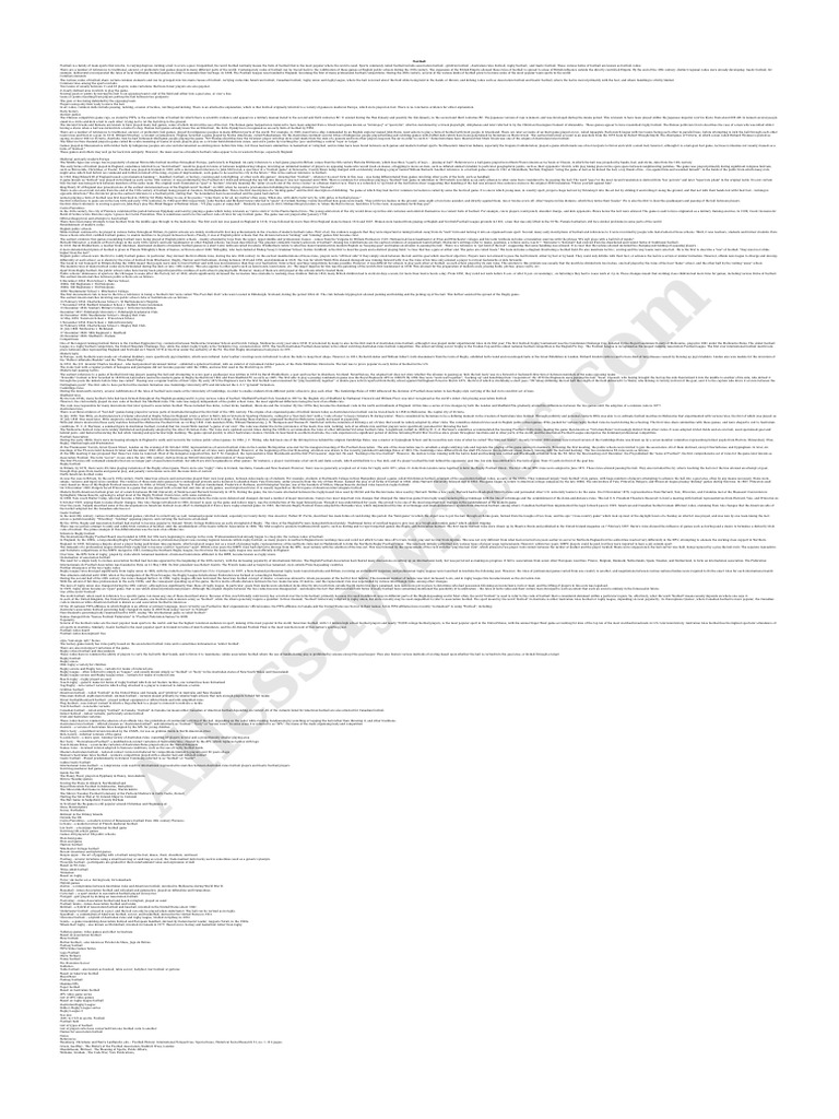 Football Essay | PDF | Australian Rules Football | Rugby Union