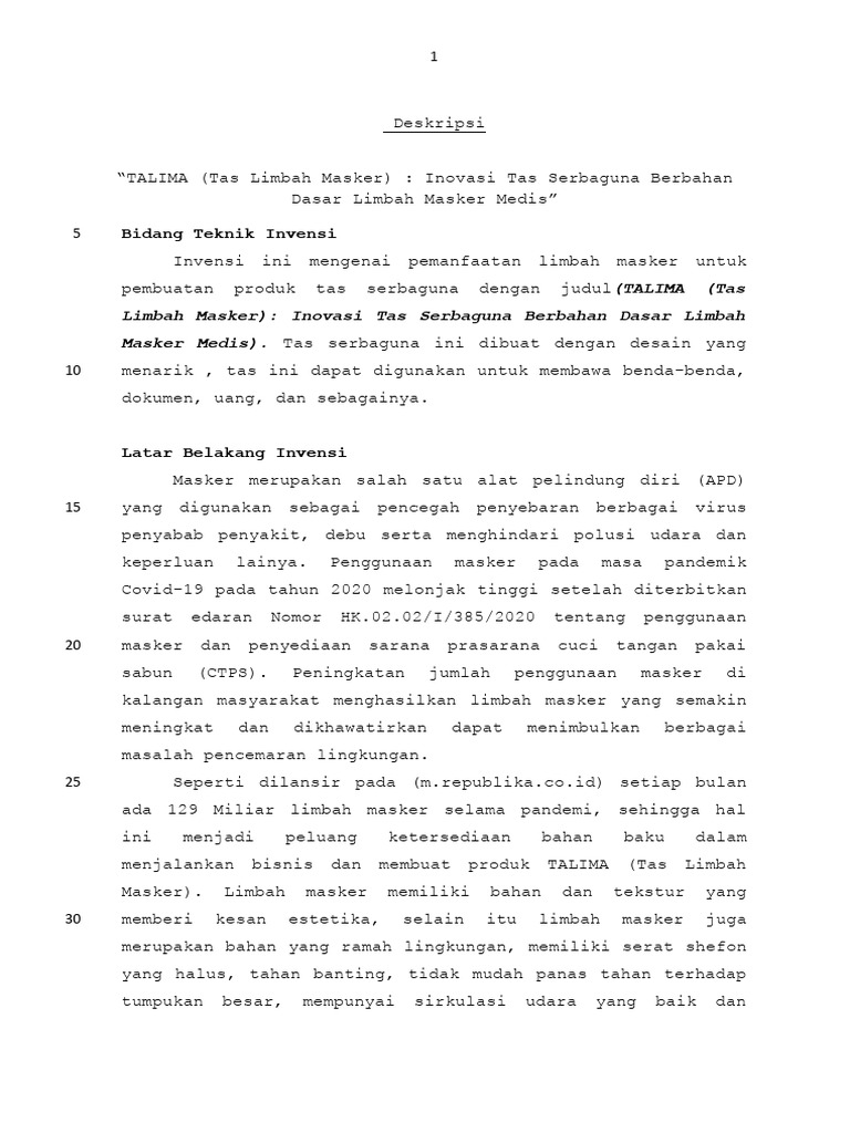 Template Drafting Paten | PDF