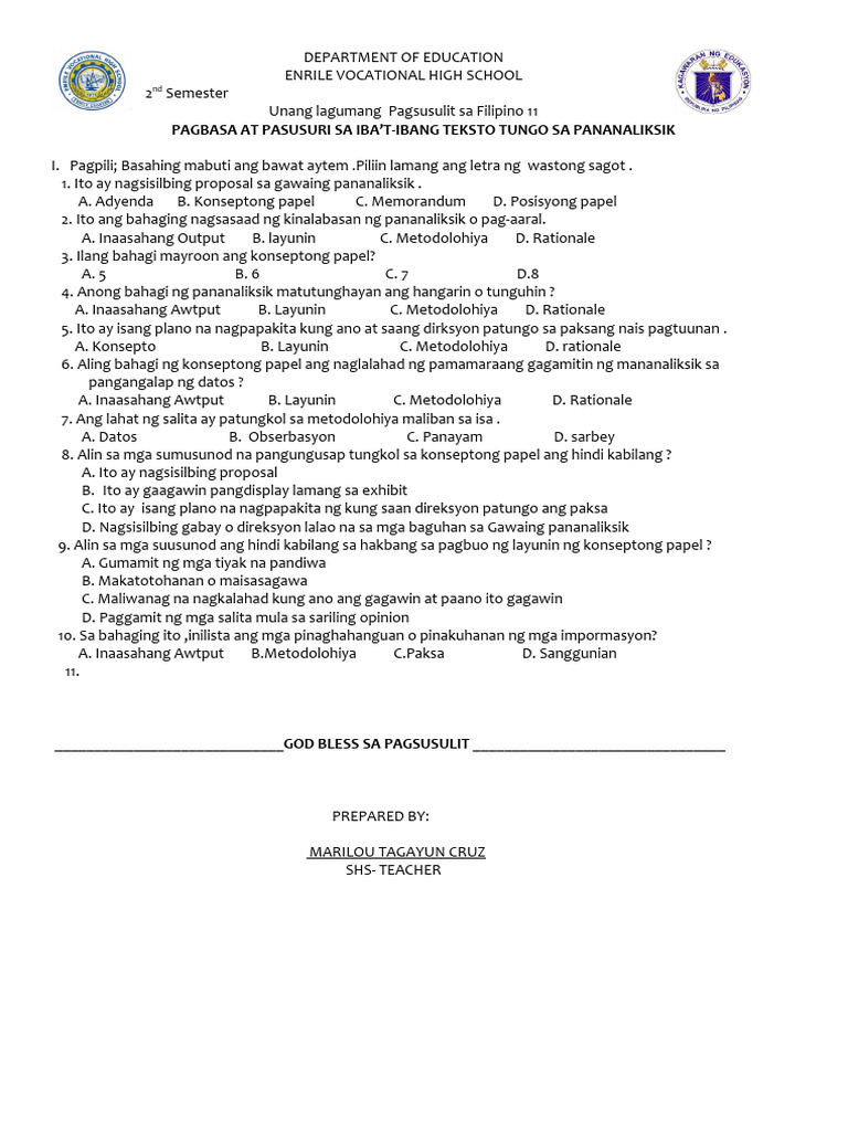 Summative Pagbasa 2023 | PDF