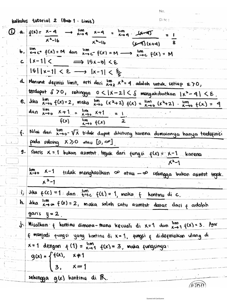 Jawaban Tutorial Limit | PDF