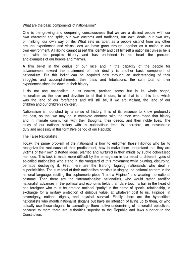 Nationalism by Clara M. Recto | PDF | Nationalism | Thought