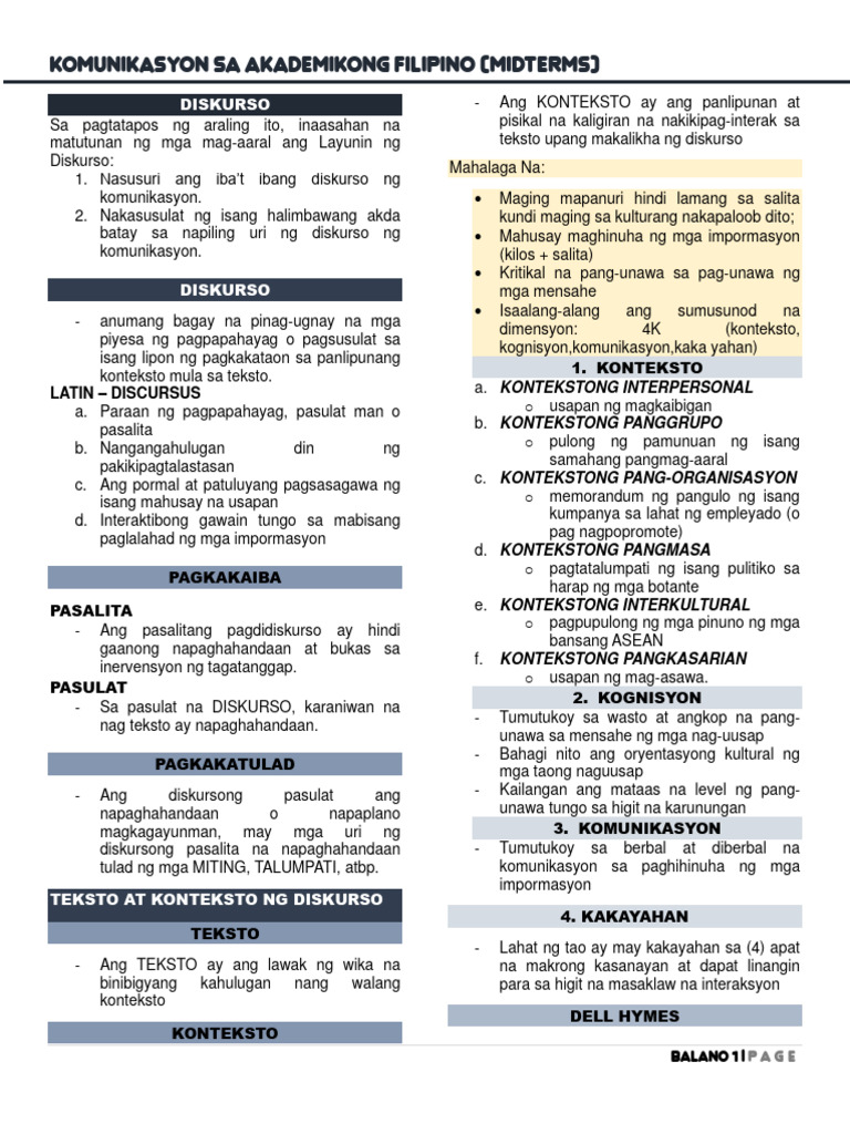 Diskurso Lesson | PDF