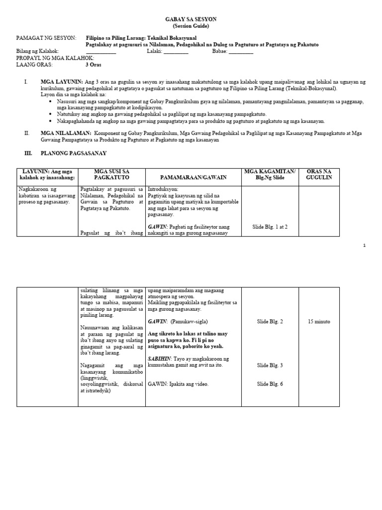 Filipino Sa Piling Larang Tech-Voc | PDF