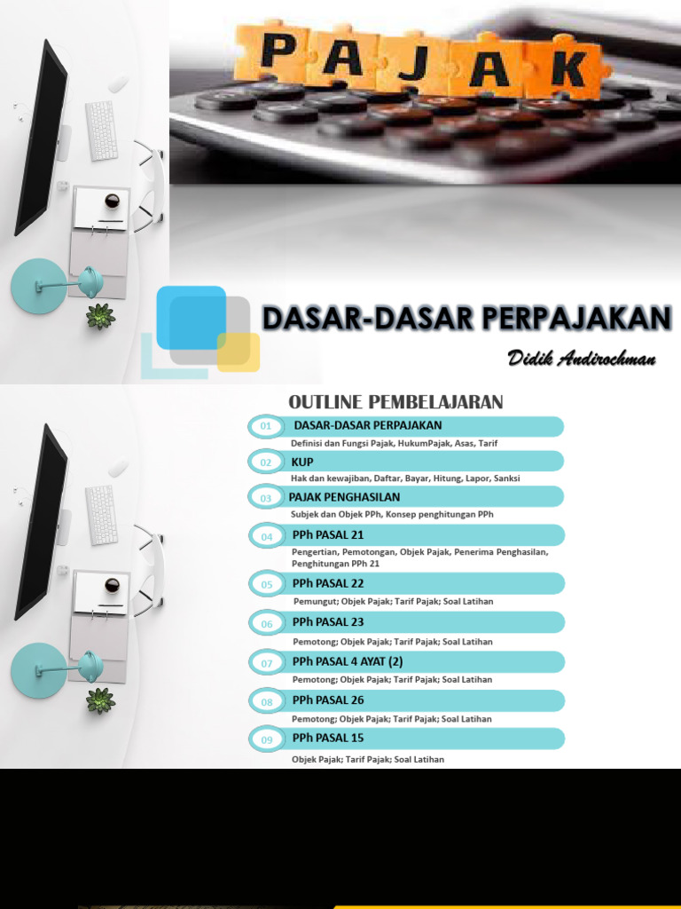 Materi - Dasar Perpajakan | PDF | Pengelolaan Keuangan & Uang