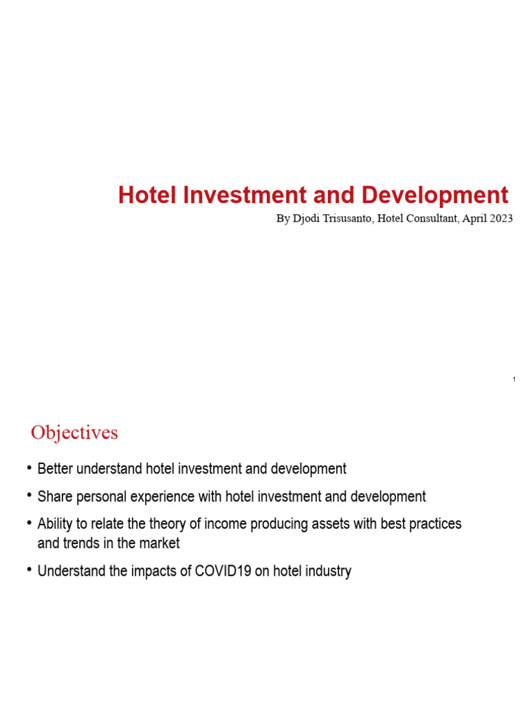 Basic Hotel Investment and Development | PDF | Valuation (Finance) | Brand
