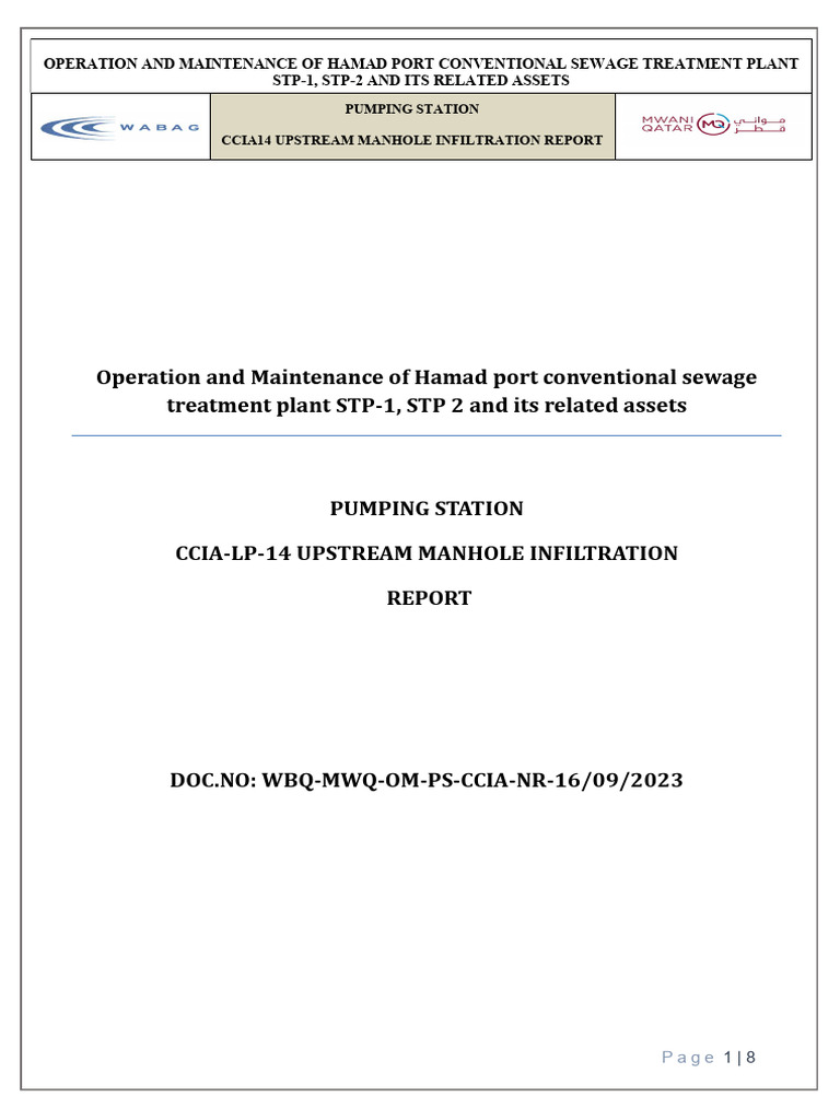 CCIA Manhole Infiltration Report Backup | PDF | Technology & Engineering