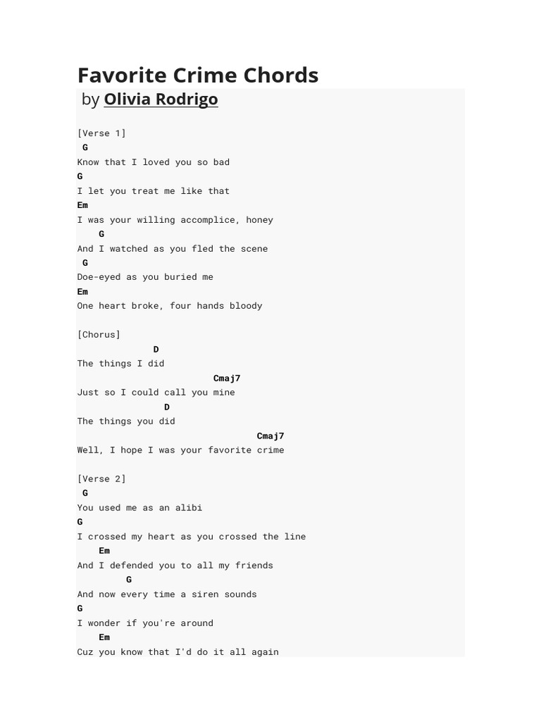 Favorite Crime Chords | PDF