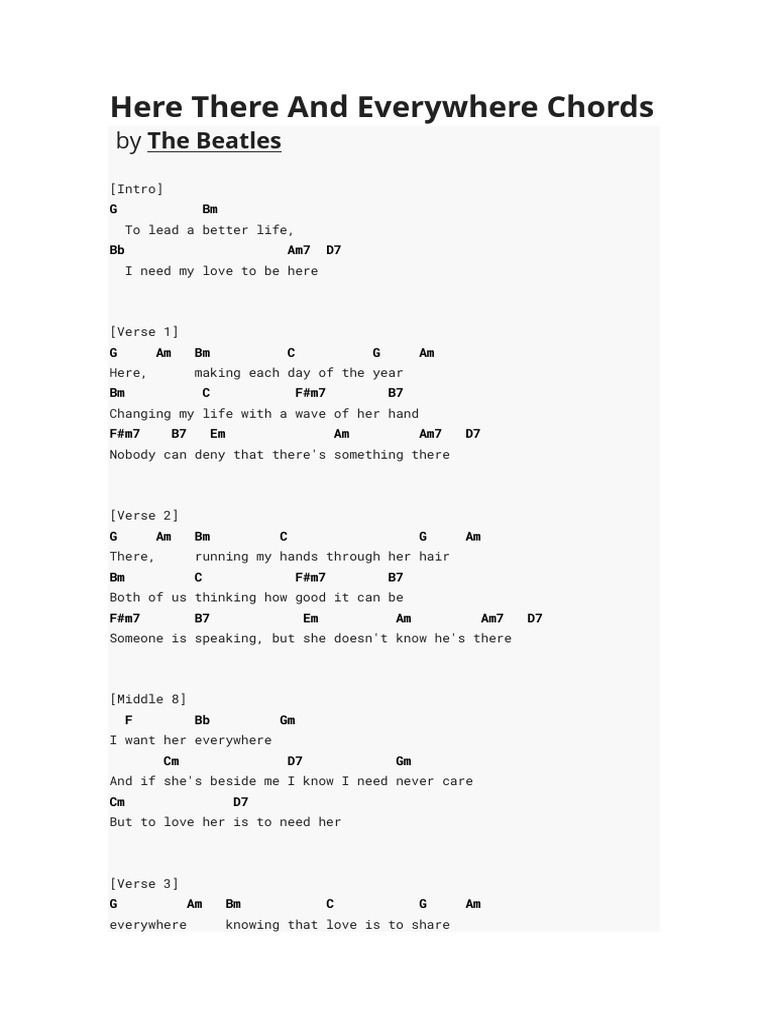 Here, There and Everywhere Chords | PDF