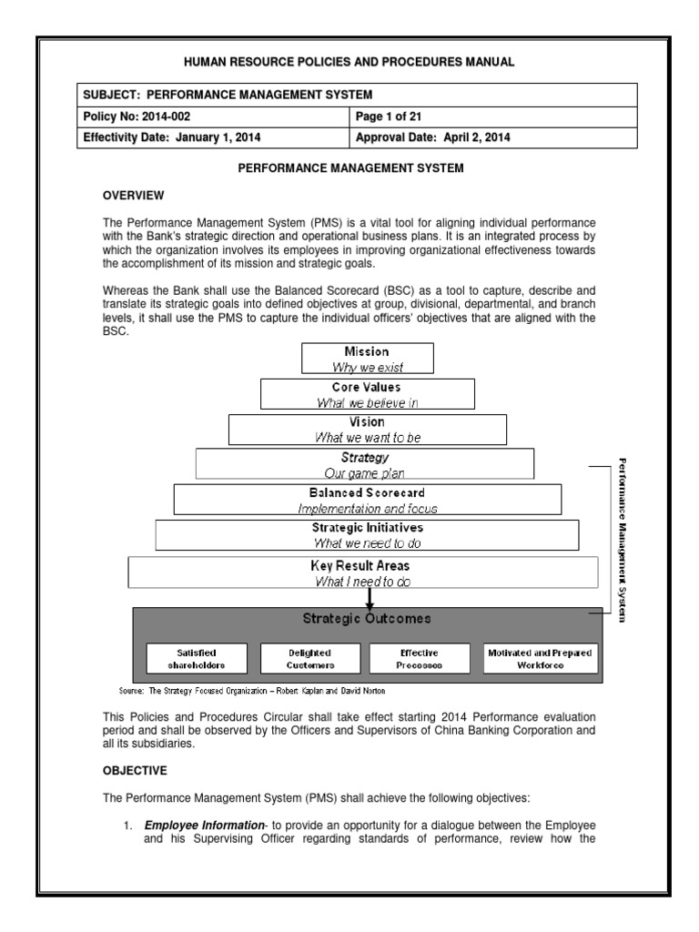 Annex E CBC Performance Management System Policy | PDF | Performance ...