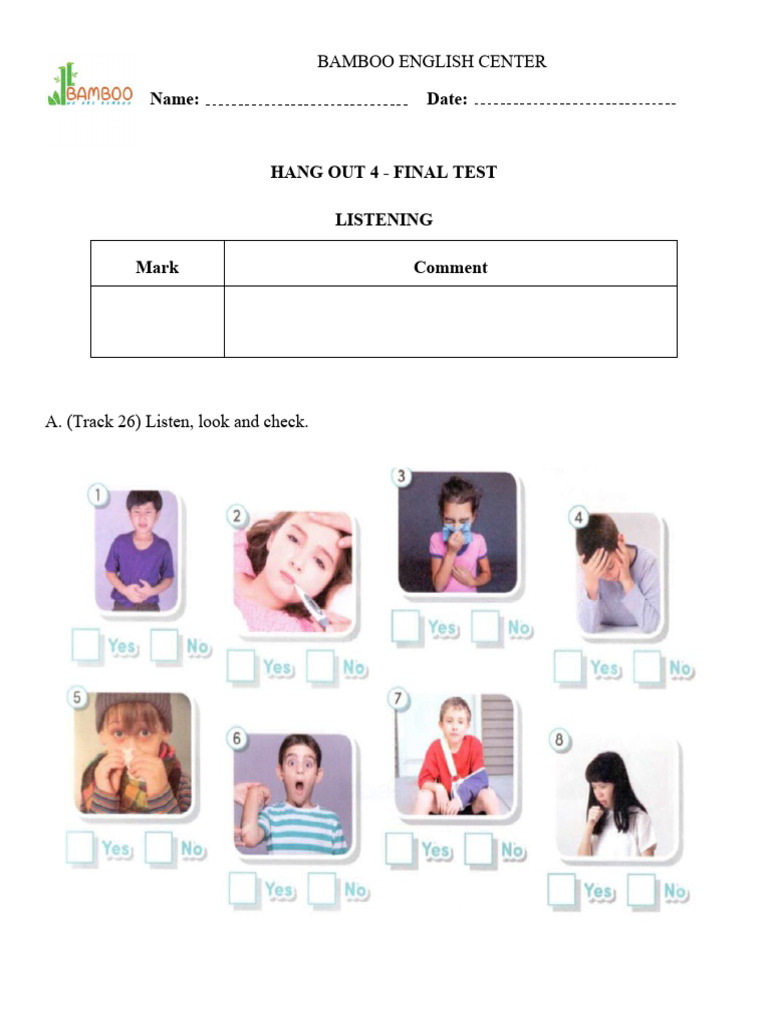 Hang Out 4 - Final Listening Test | PDF