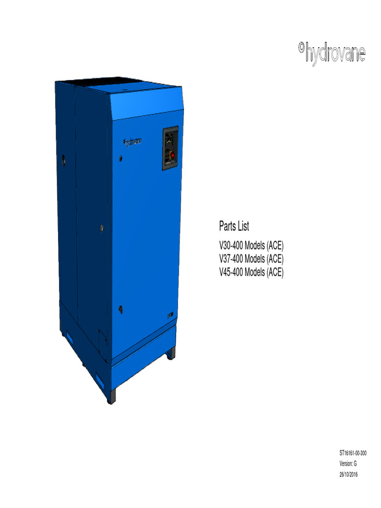 Hydrovane V30 400 V37 400 V45 400 Parts List | PDF