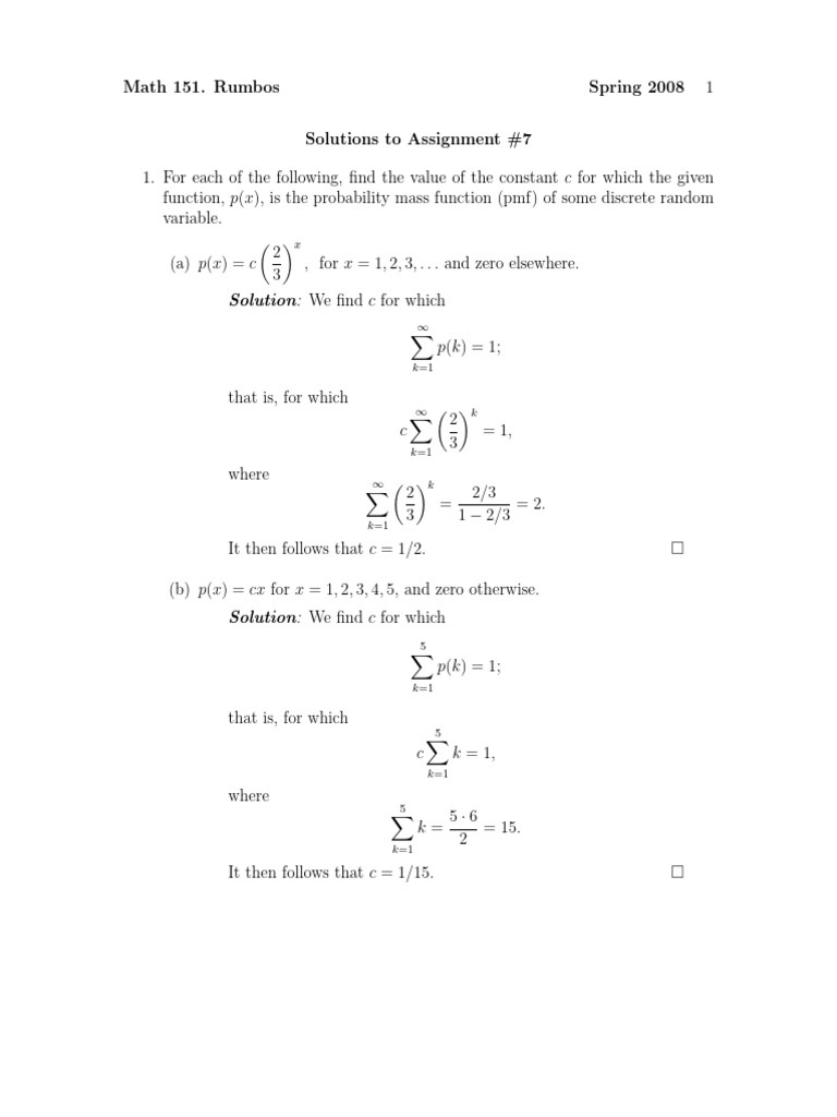 Assignment 7 Solutions | PDF
