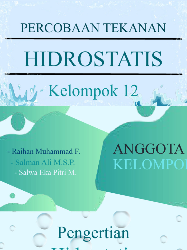 Percobaan Tekanan Hidrostatis Kelompok-12 | PDF