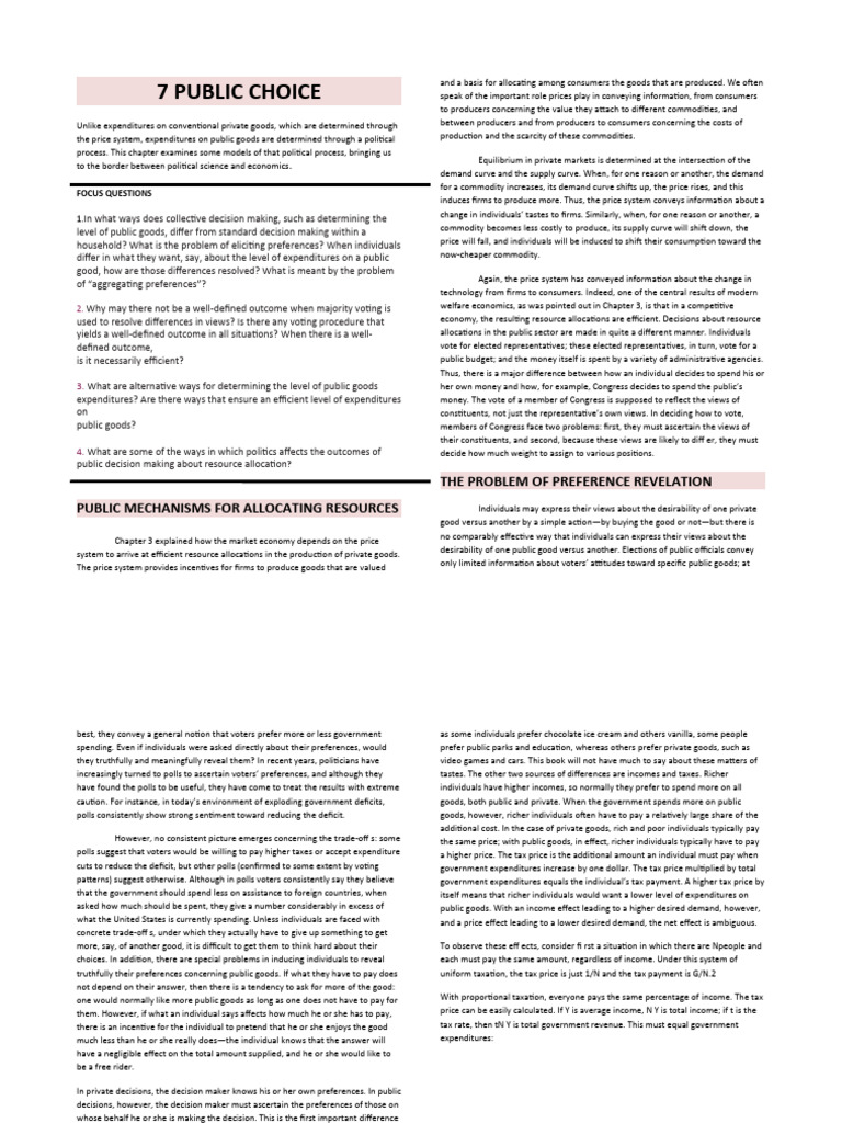 7 Public Choice | PDF
