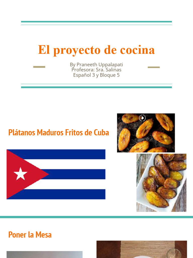 Español III Proyecto de La Cocina | PDF