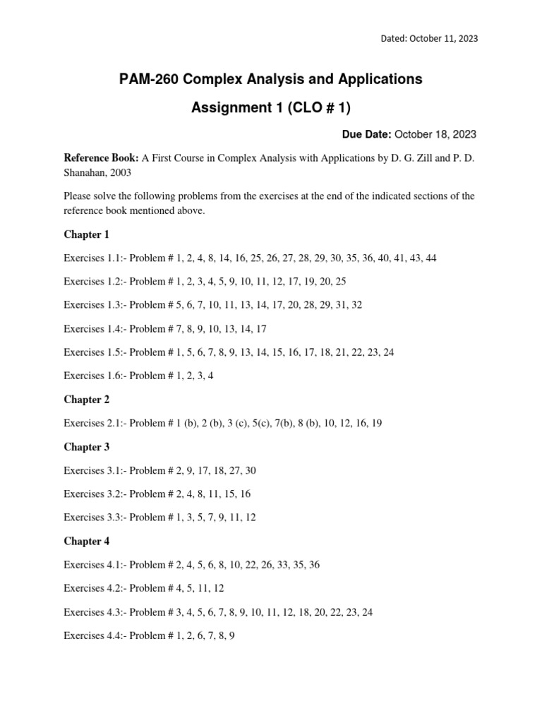 PAM-260 CAA Assignment 1 (CLO # 1) Fall 2023 | PDF