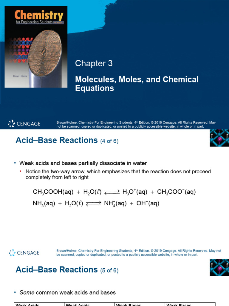 ENGCHEM 111 Chapter 3 Part 2 | PDF | Mole (Unit) | Acid