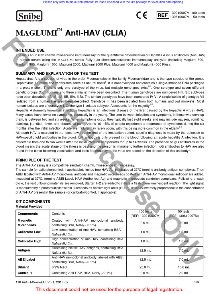 Maglumi Anti-HAV-en-EU-V5.1 | PDF