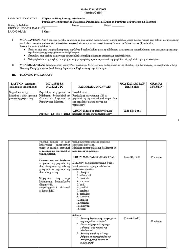 Filipino Sa Piling Larang Akademiko Pdf