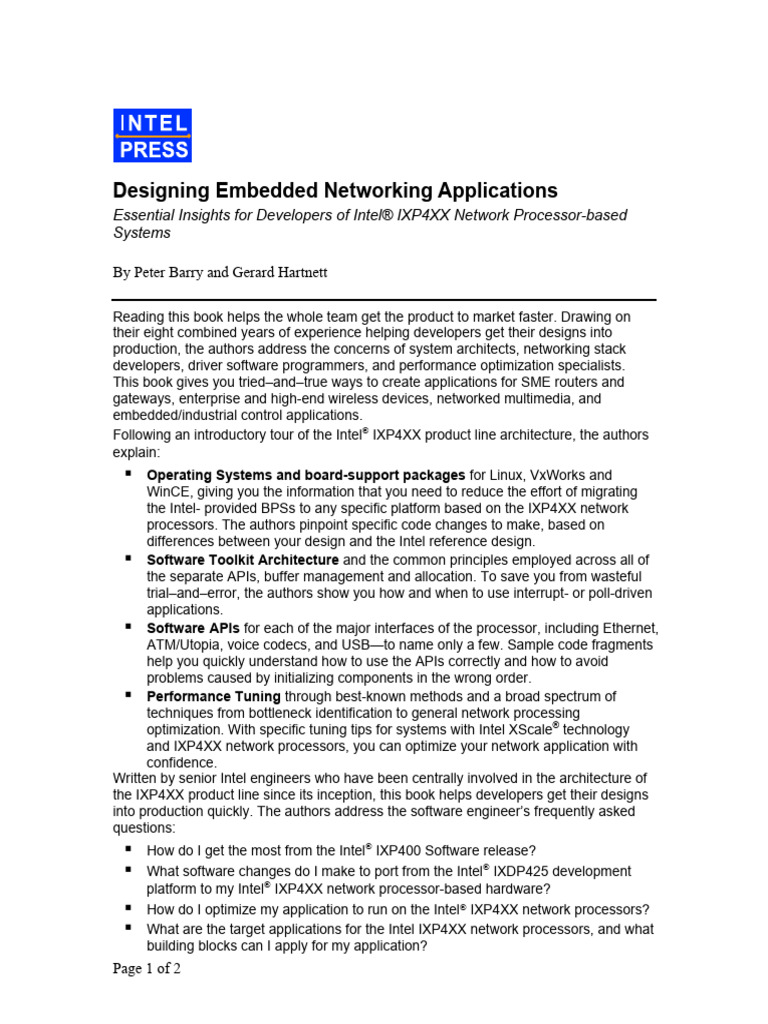 4 - Designing Embedded Networking Applications | Download Free PDF | Computer Network | Router ...