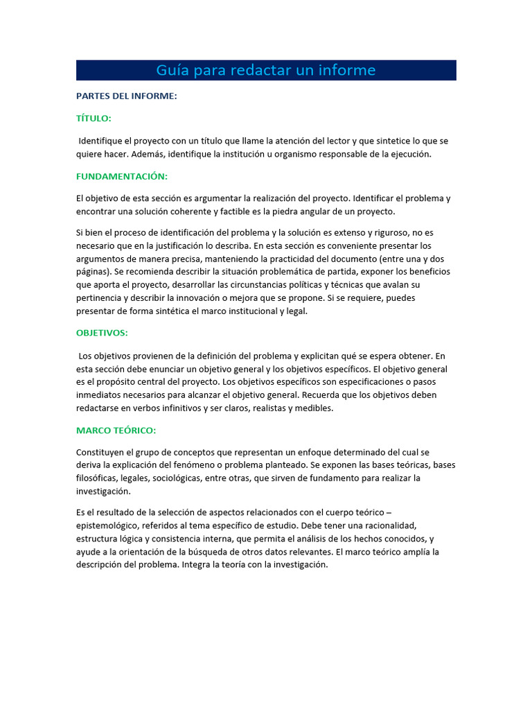 Cómo redactar un informe efectivo | PDF | Bibliografía | Teoría